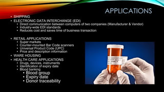 Bar codes and its type with different scanner and its application | PPTX
