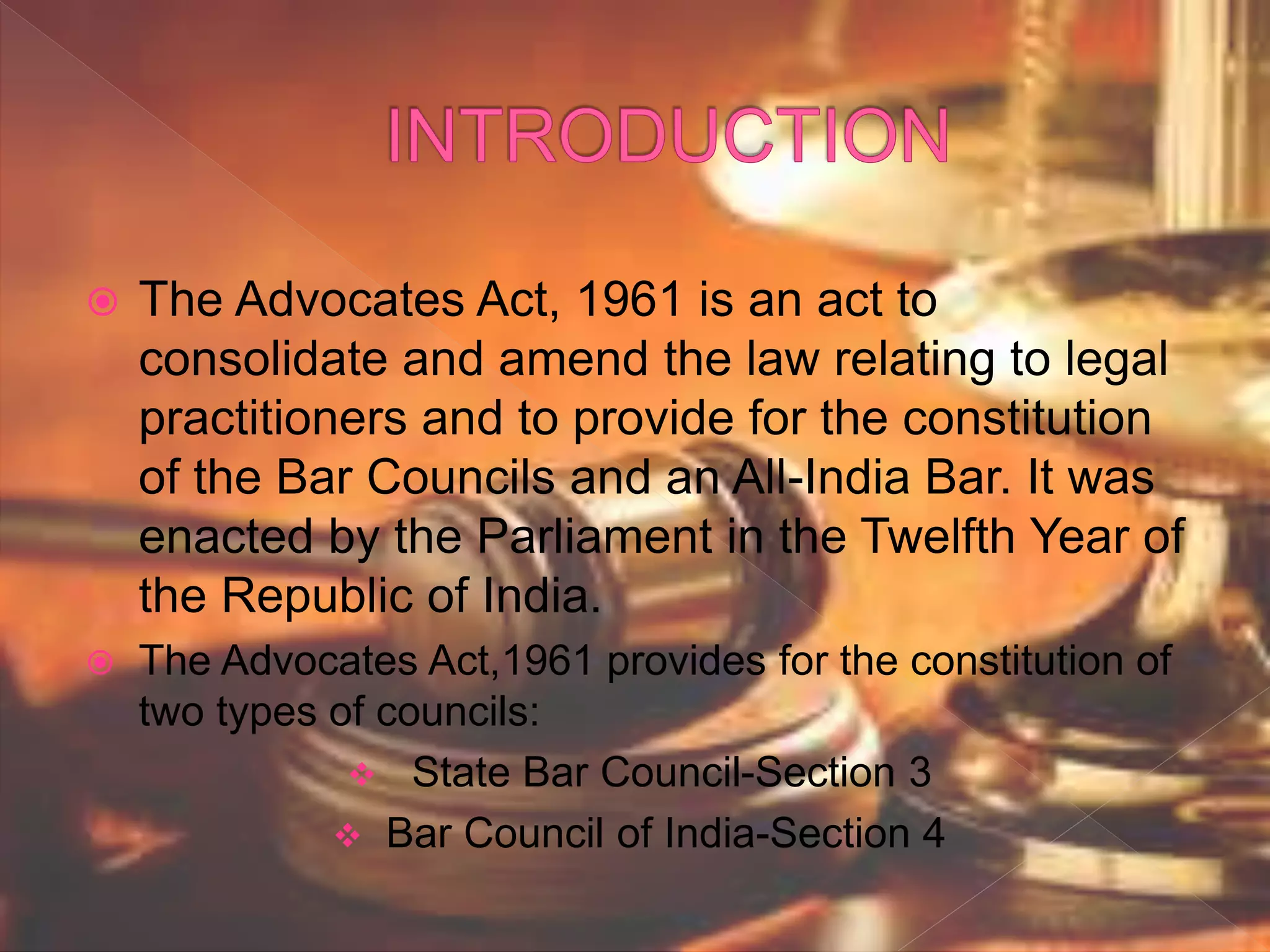 Bar council of india and the State Bar Councils | PPTX