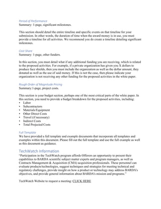 GiveNeed BARDA Preproposal Guidance and Template | PDF