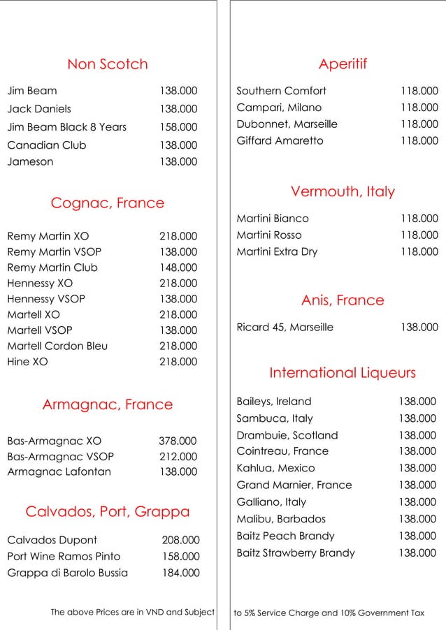 Drink Menu - The Press Club Hanoi | PDF