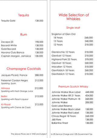 Drink Menu - The Press Club Hanoi | PDF