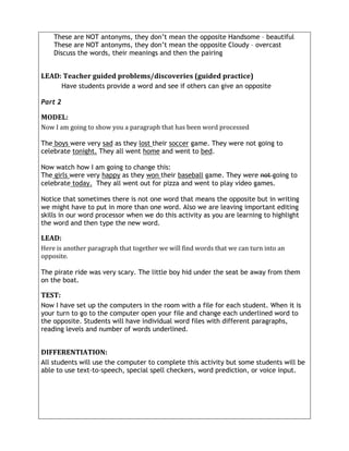 Barebones lesson for 750 ela example | PDF