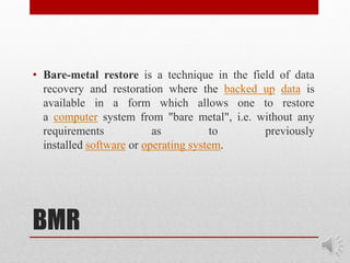 Bare metal restore. | PDF