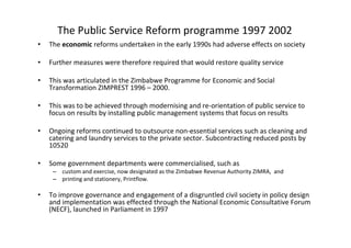 Ideas for Post Crisis Recovery: The Case of Zimbabwe | PDF