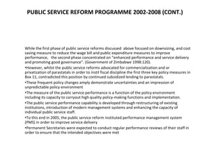 Ideas for Post Crisis Recovery: The Case of Zimbabwe | PPT