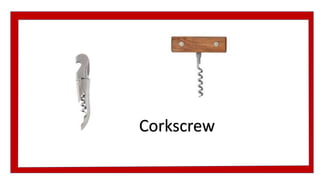 Bar equipment vocabulary | PPTX