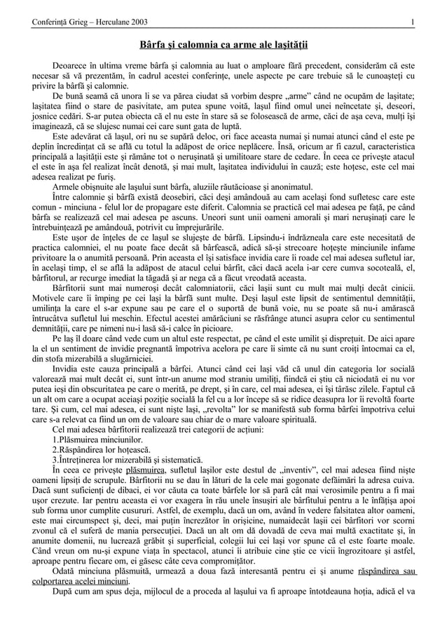 Barfa si calomnia grieg | PDF