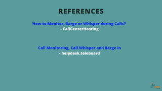 How to Monitor-Barge-Whisper On Calls? | PDF