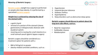 Bariatric surgery – improving life, longterm. | PPTX