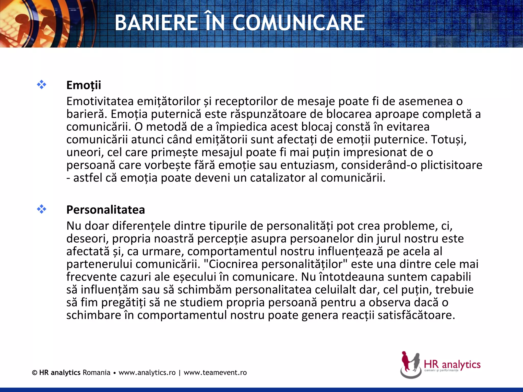 Bariere In Comunicare | PPT
