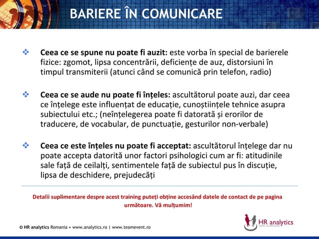 Bariere In Comunicare | PPT