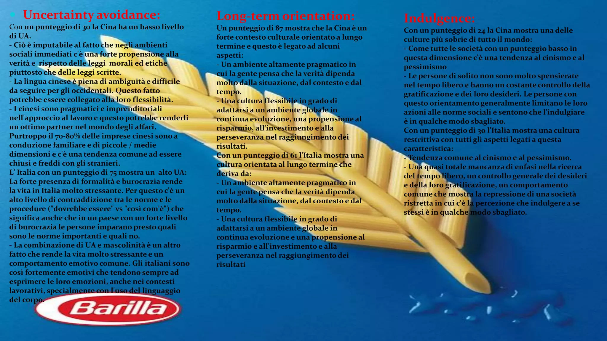 Barilla in Cina - cross-cultural management | PPT