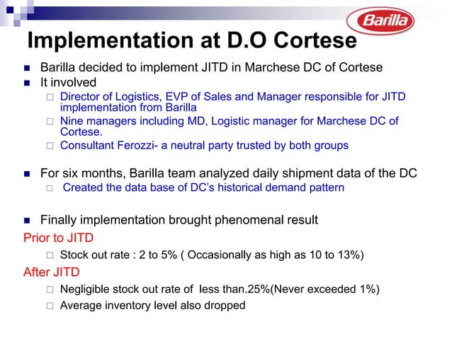 Barilla Spa: A case on Supply Chain Integration | PPTX