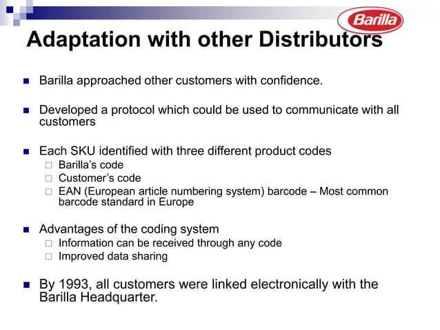 Barilla Spa: A case on Supply Chain Integration | PPTX
