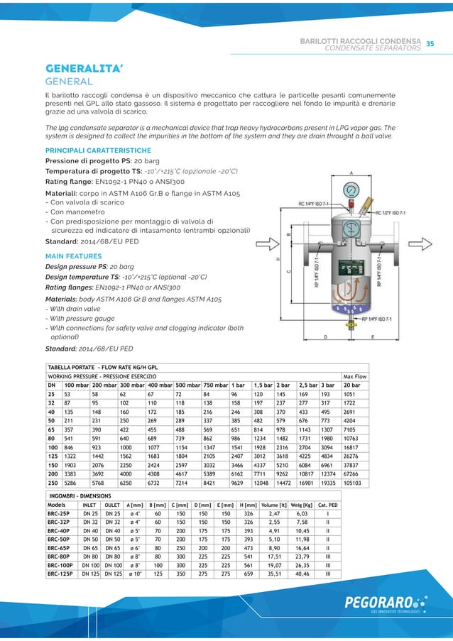 Barilotto raccogli condensa per gpl mod. bra - Lpg condensate separator ...
