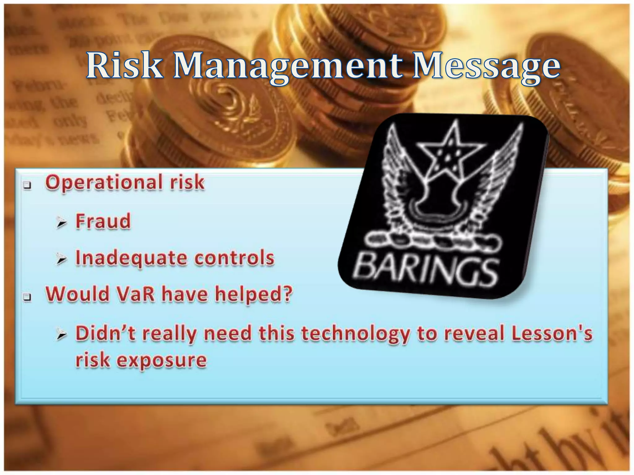 Case study of Baring bank & Nick Leeson | PPTX