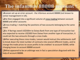 Case study of Baring bank & Nick Leeson | PPTX