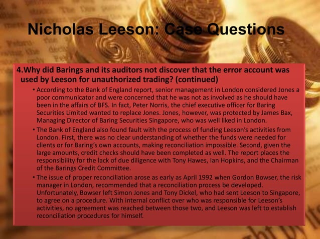 Case study of Baring bank & Nick Leeson | PPTX