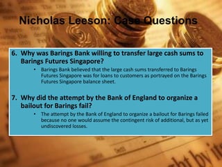Case study of Baring bank & Nick Leeson | PPTX
