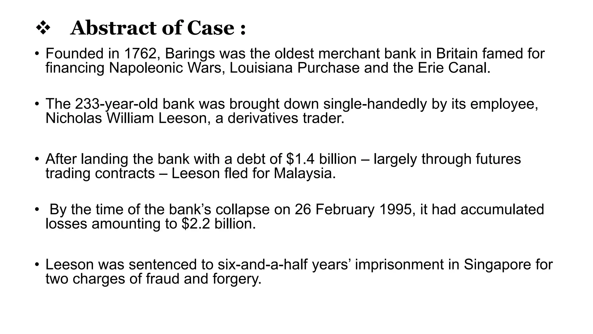 Barings bank collapse | PPTX