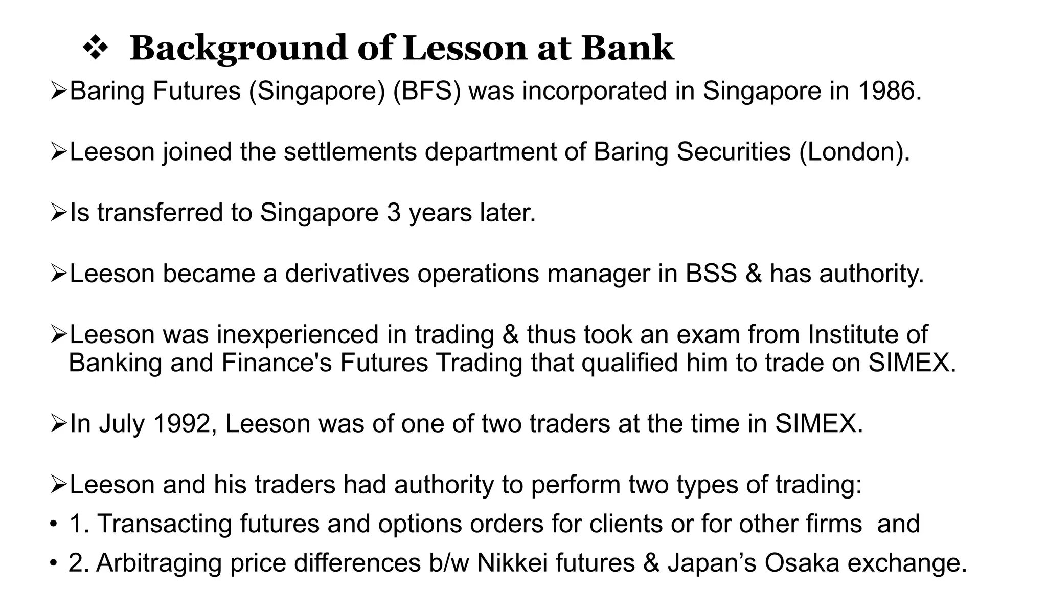 Barings bank collapse | PPTX