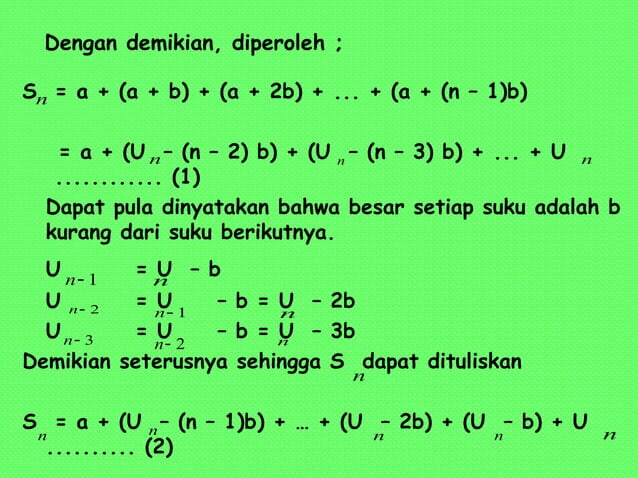 Materi barisan dan deret aritmatika dan geometri untuk kelas 11 | PPT