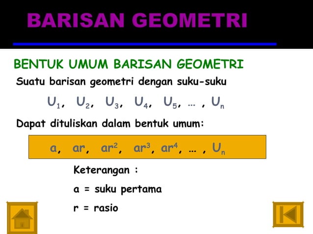 materi barisan dan deret geometri power point | PPT