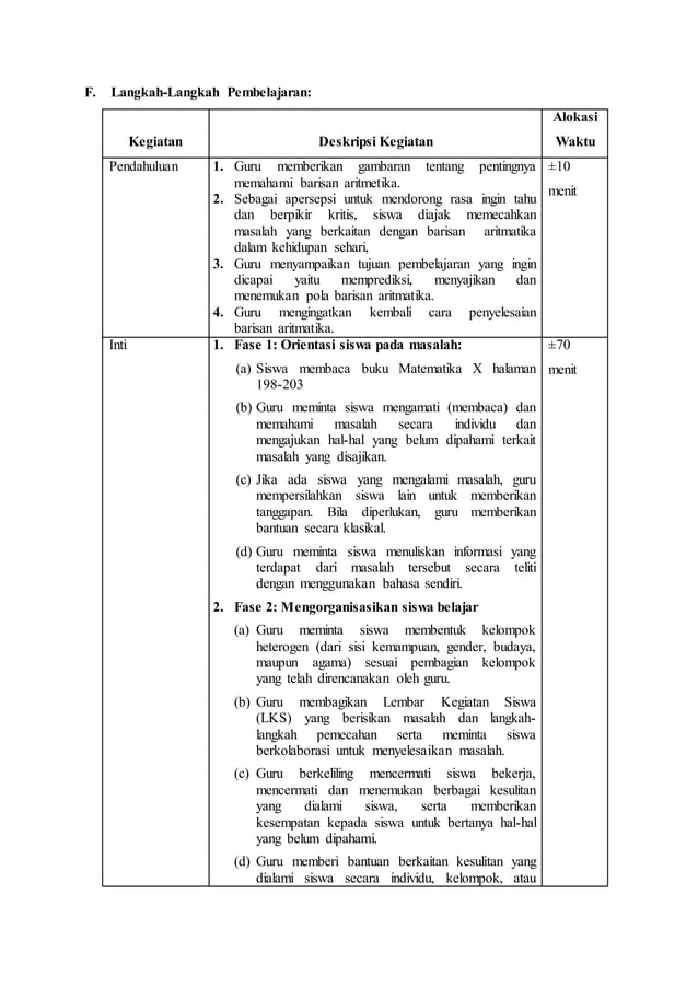contoh rpp k13 matematika model pembelajaran discovery base learning | DOCX