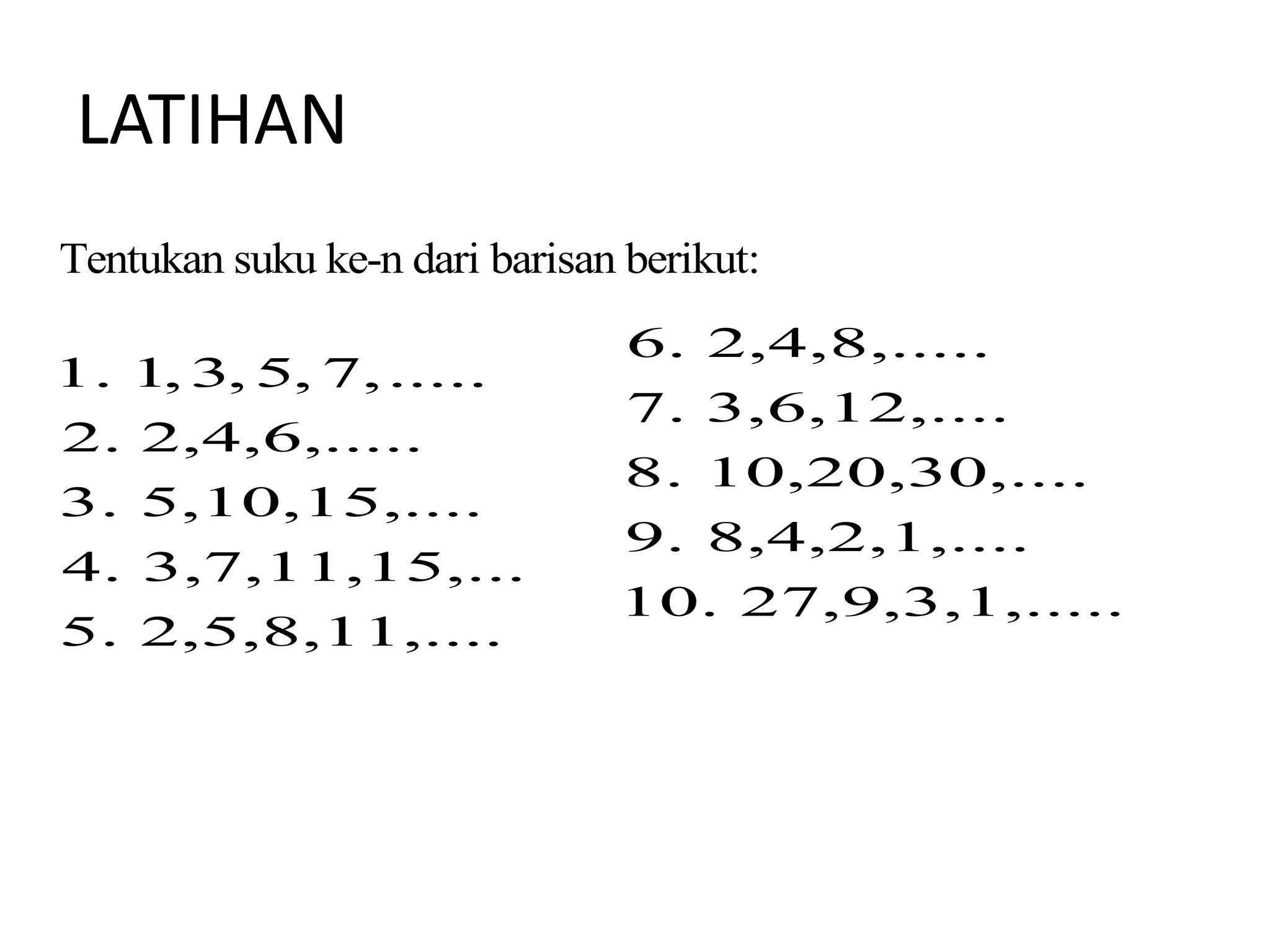 Barisan dan deret | PPT