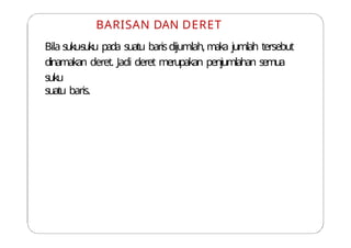 BARISAN DAN DERET konsep matematika dasar | PPTX