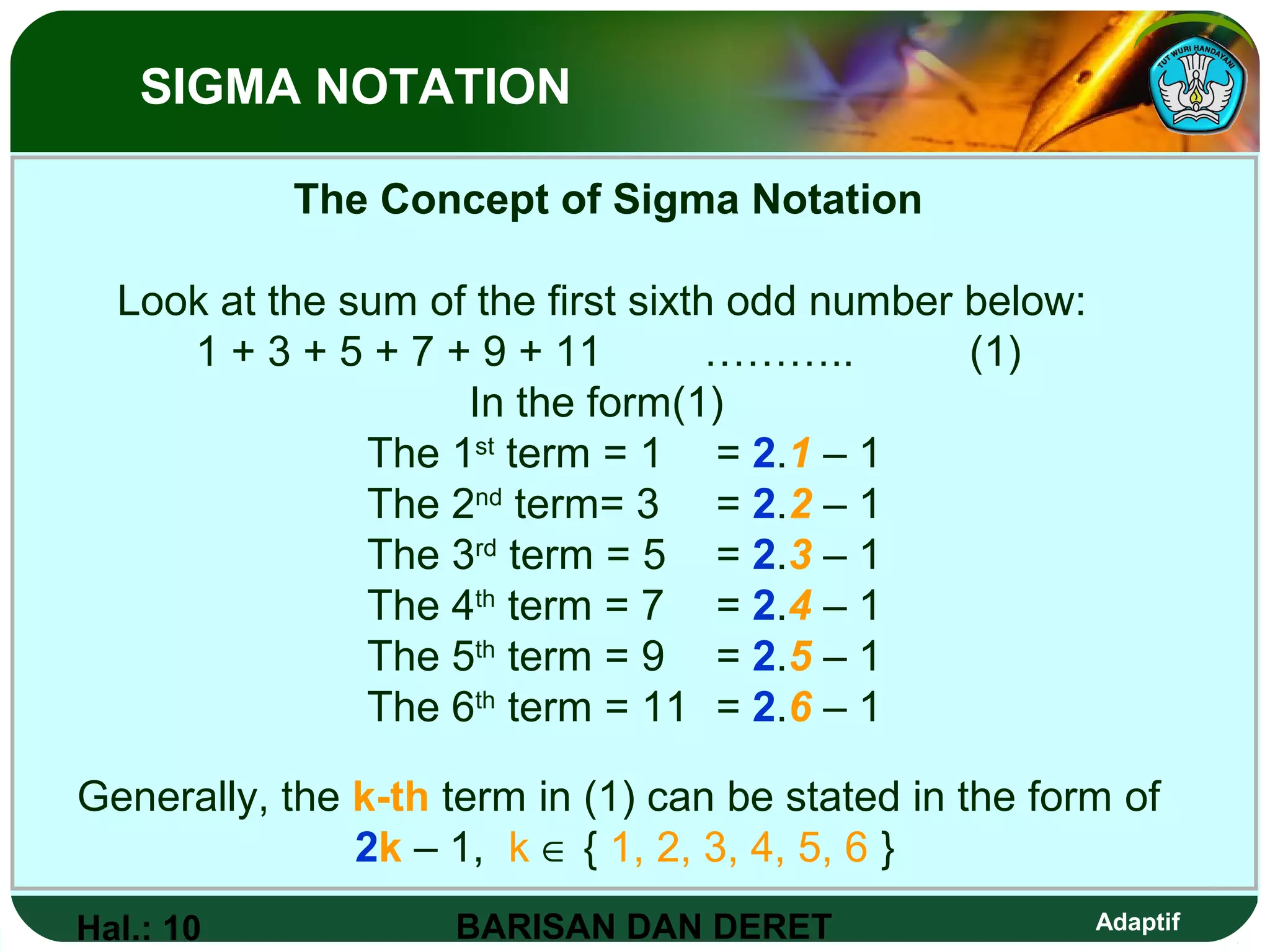 Barisan dan deret 1 bilingual | PPT