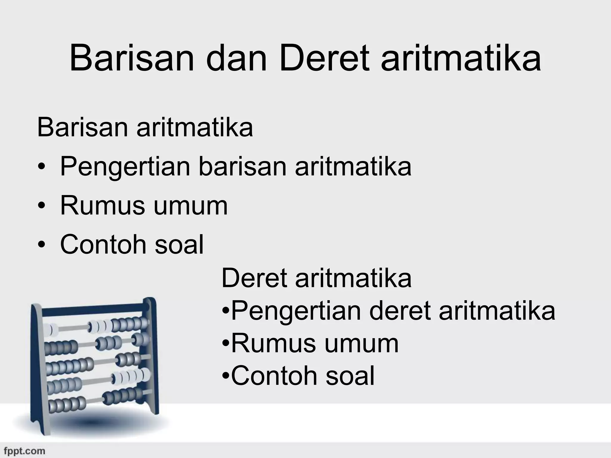 Power point - Barisan dan deret aritmatika | PPTX