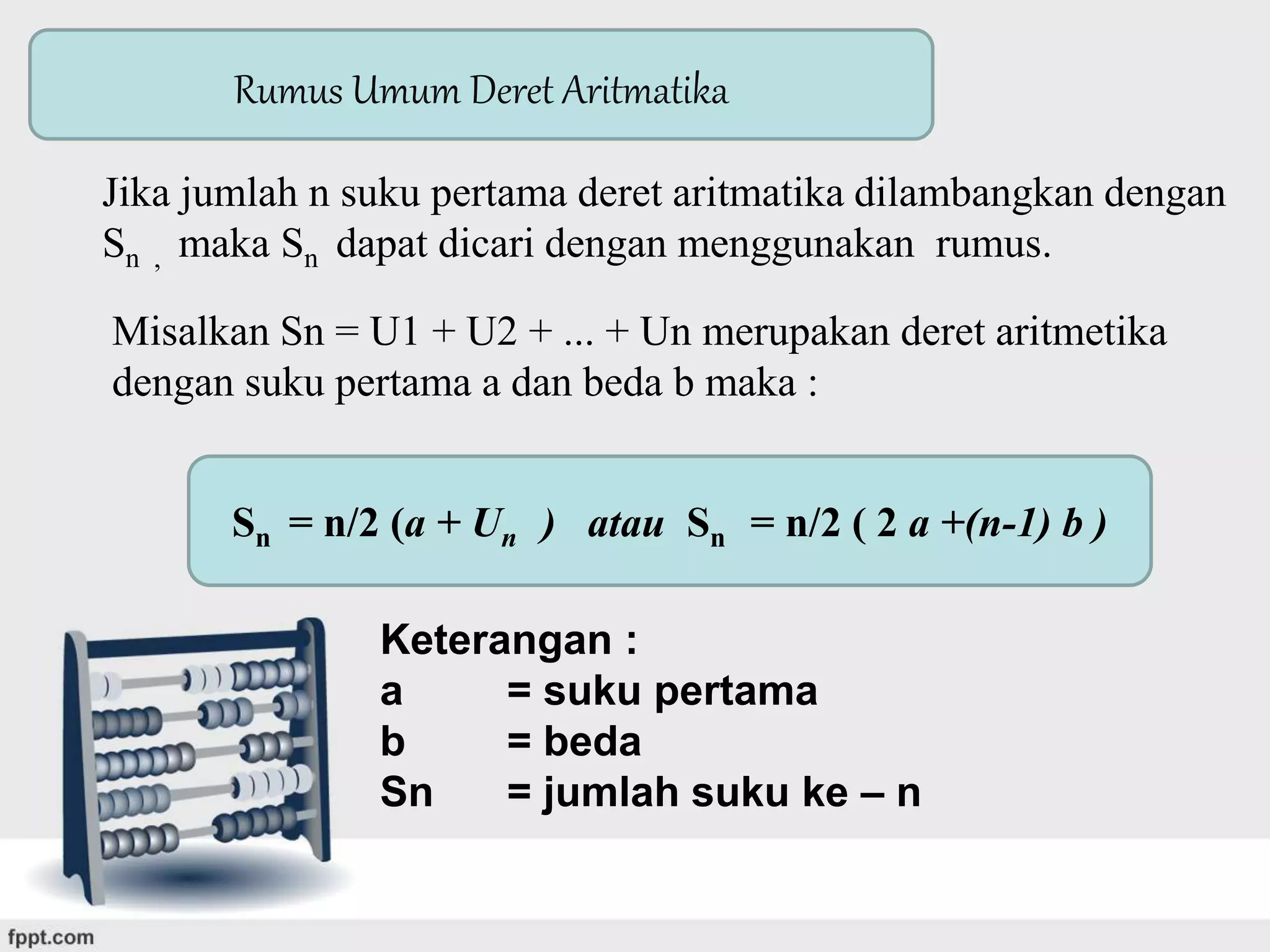 Power point - Barisan dan deret aritmatika | PPTX