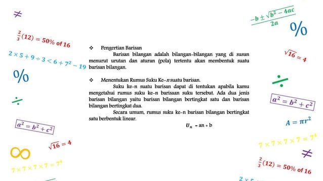 Barisan dan deret aritmatika | PPTX