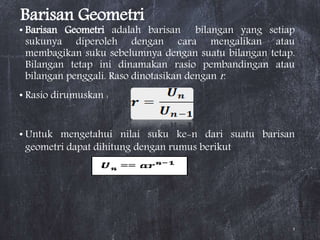 Barisan dan deret aritmatika dan geometri | PPTX