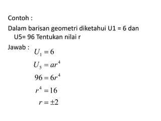 BARISAN DAN DERET GEOMETRII KELAS 12 SMA | PPT