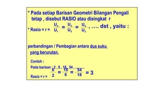Barisan Geometri Kelas 8 Semester 1 2024 | PPTX