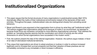 Baris Orak - Institutional Theory | PPTX | Education