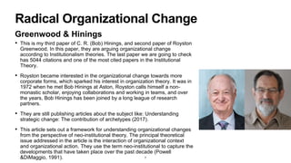 Baris Orak - Institutional Theory | PPTX