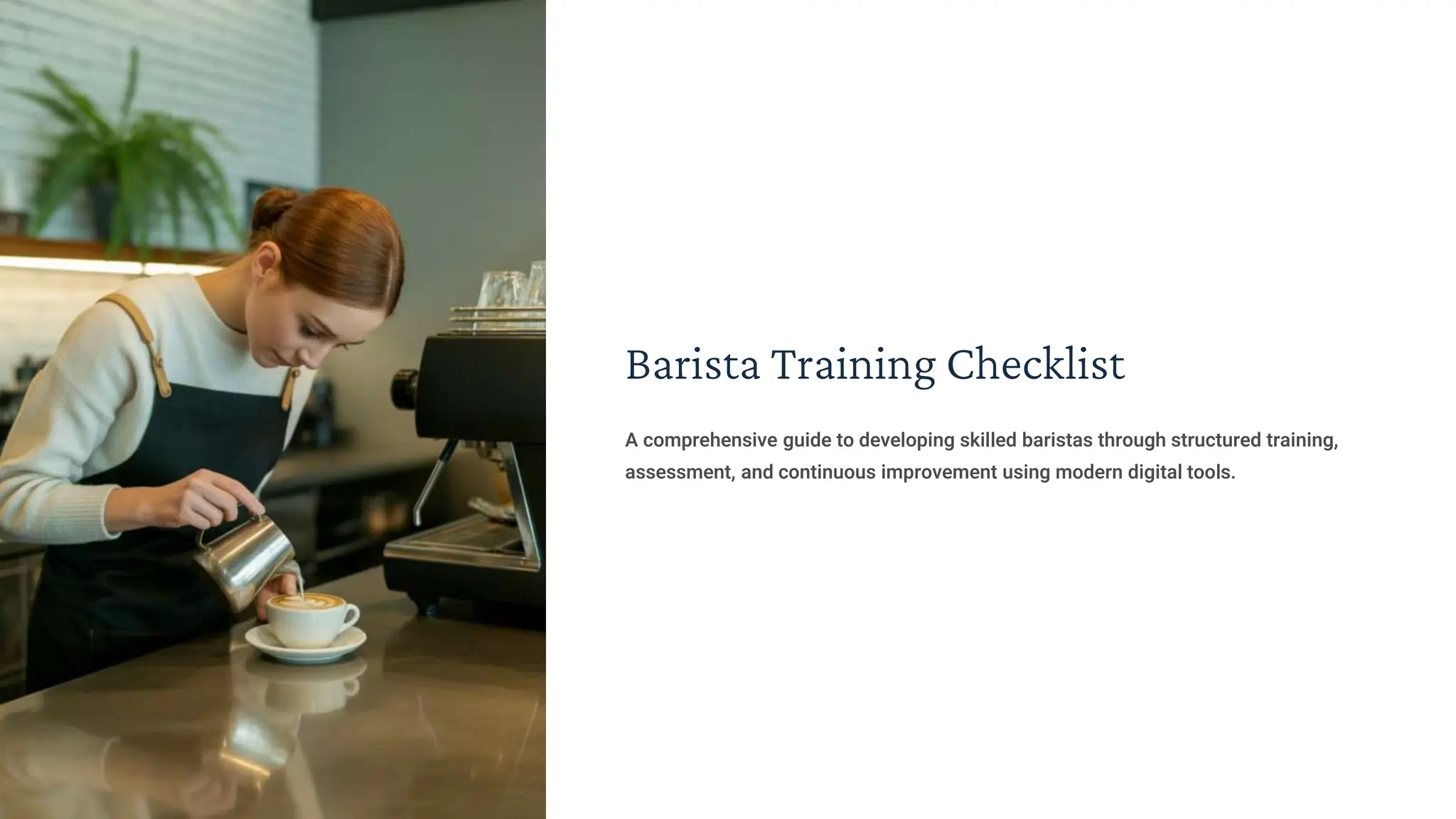 Barista Training Checklist with eAuditor Audits & Inspections | PDF
