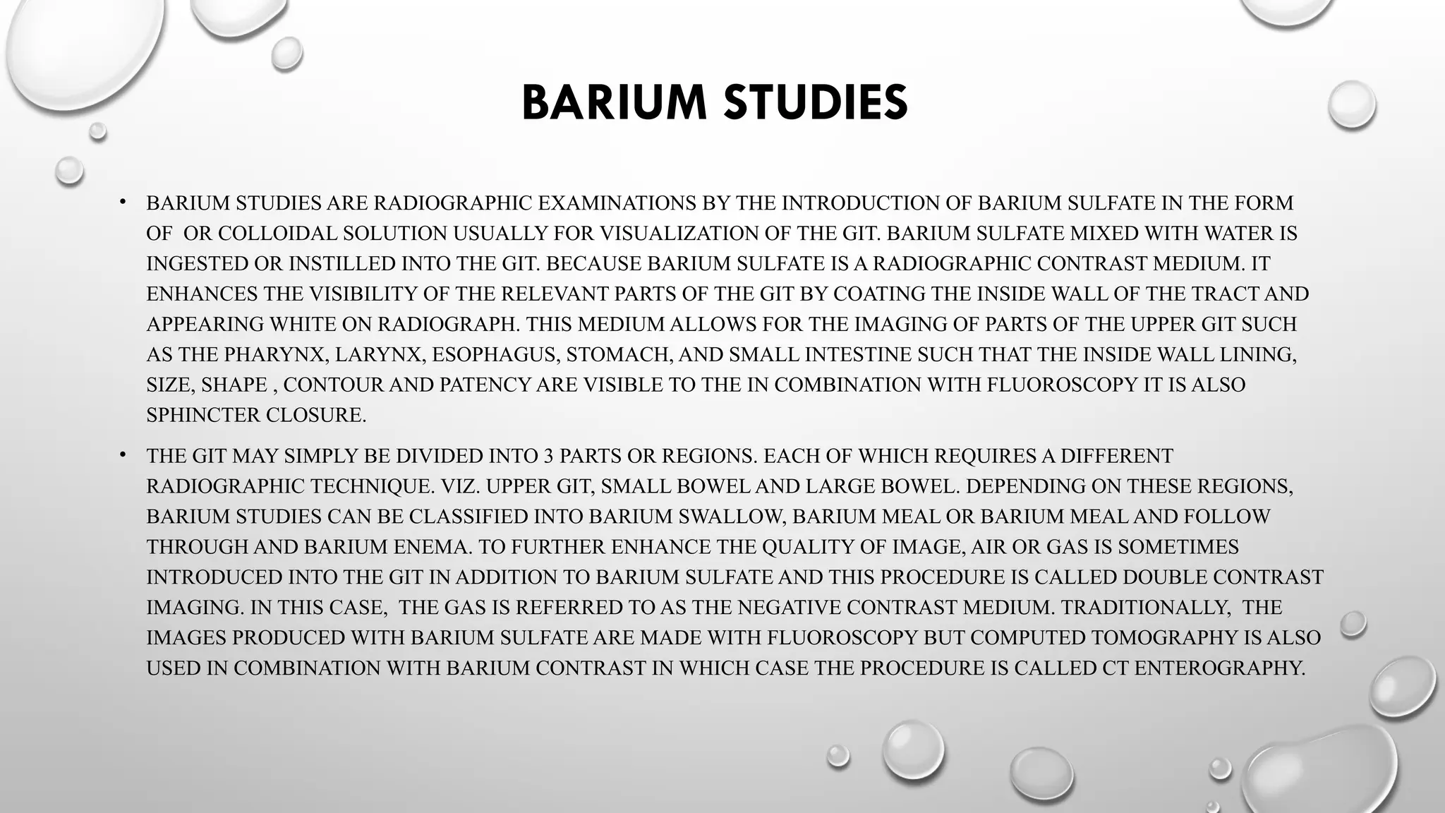 BARIUM STUDIES (Barium swallow, barium meal)RADIOGRAPHY | PPTX