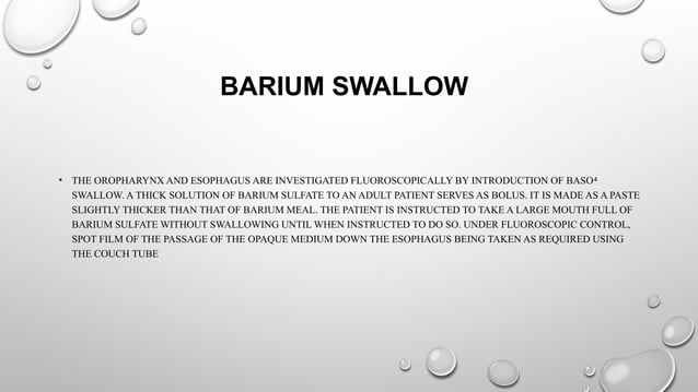 BARIUM STUDIES (Barium swallow, barium meal)RADIOGRAPHY | PPTX