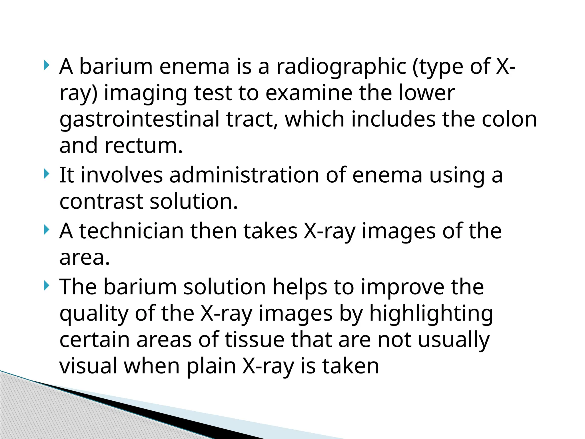 BARIUM ENEMA. PRESENTATION FOR NURSING STUDENTS pptx | PPT