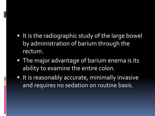 Barium enema procedure and patterns | PPTX | Digestive Disorders ...