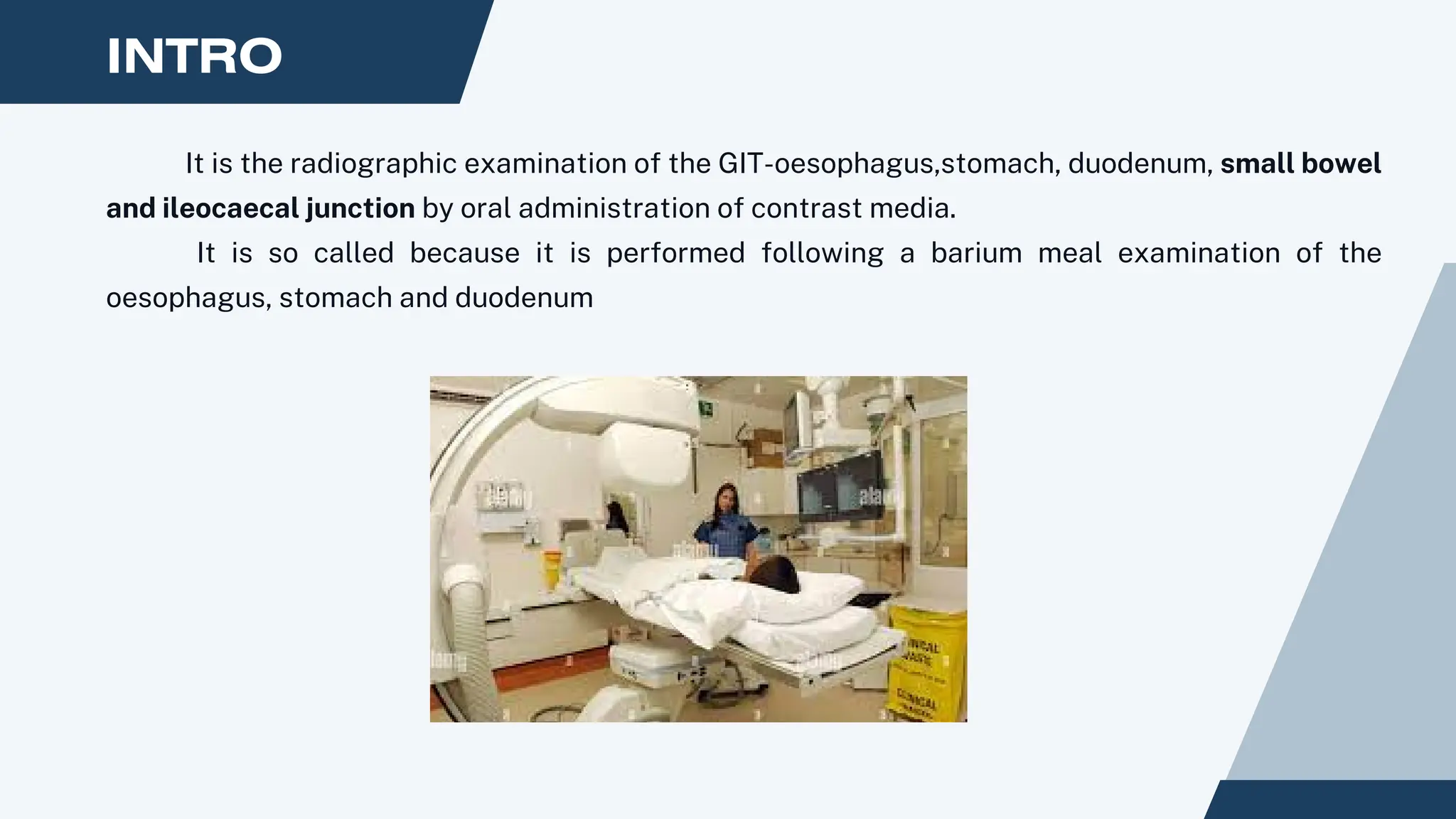 Barium meal follow through procedure in radiology department | PDF