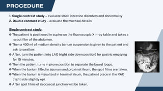 Barium meal follow through procedure in radiology department | PDF