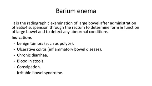 Barium meal follow through (BMFT), Enteroclysis and Barium enema (BE ...