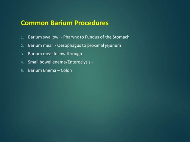 Barium procedures | PPTX | Digestive Disorders | Diseases and Conditions