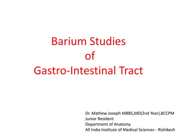 Barium studies | PPTX