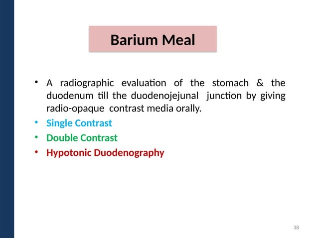 Barium Studies of upper GI Tract by joginder.pptx | Free Download